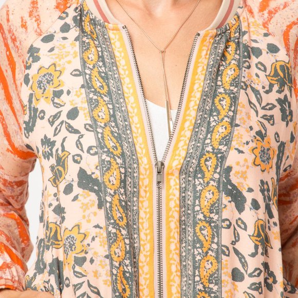 Mystree | Jackets & Coats | Mystree Light Weight Multi Print Bomber ...